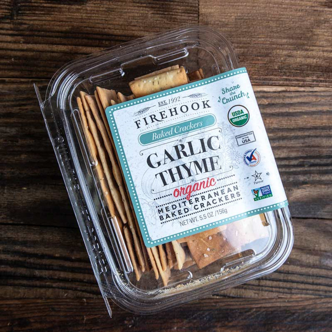 Firehook Garlic-Thyme Crackers 5.5oz – PERRINE's WINE SHOP