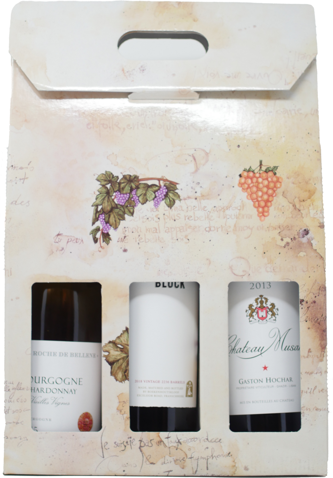 Vintage Grape 3 Bottle Carrier – PERRINE's WINE SHOP